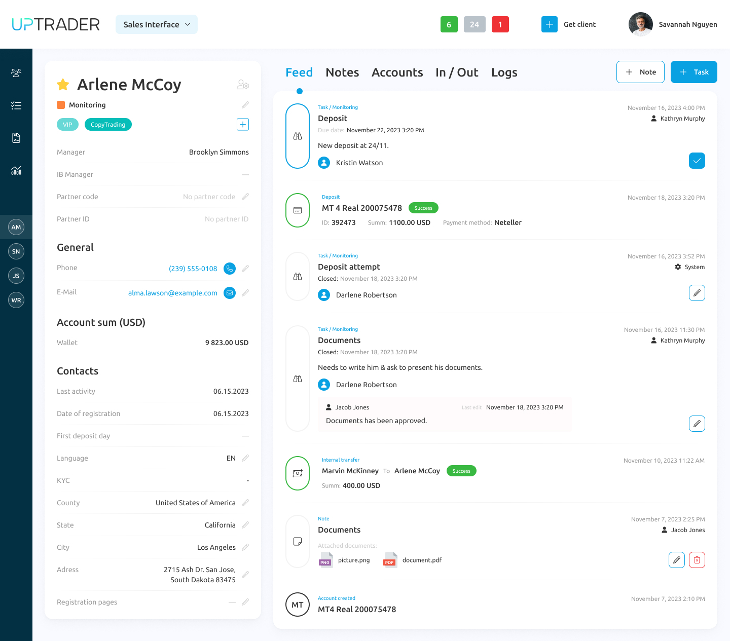 UpTrader – Forex CRM Sales Module
